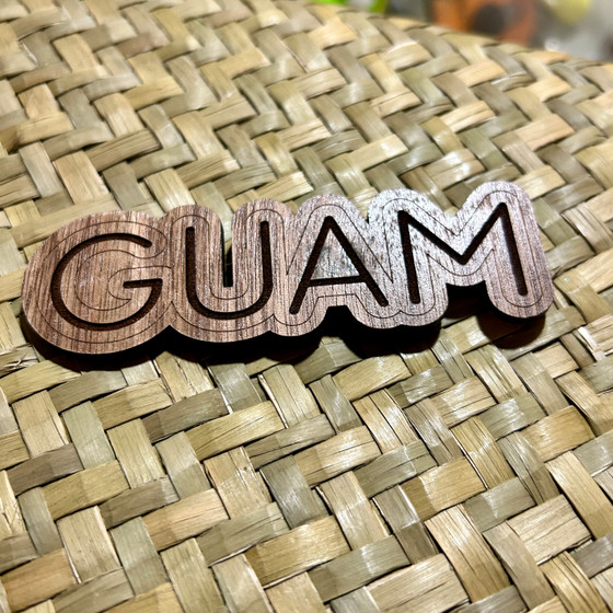 Guam Inline Wood Magnet