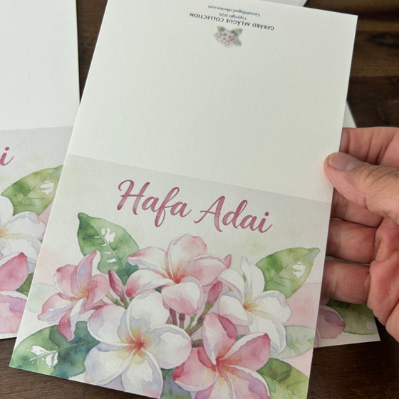 Hafa Adai Plumeria Blank Cards w/Envelopes Pack