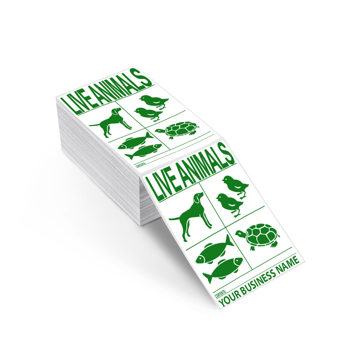 IATA Green Live Animal Species transport sticker label set