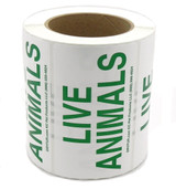 Green Live Animal Shipping Sticker Labels Plain