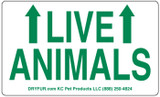 Green Live Animal Shipping Sticker Labels with arrows up