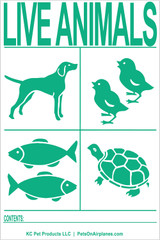 IATA Green Live Animal Species transport sticker label set