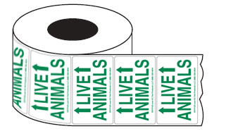 Green Live Animal Shipping Sticker Labels with arrows up
