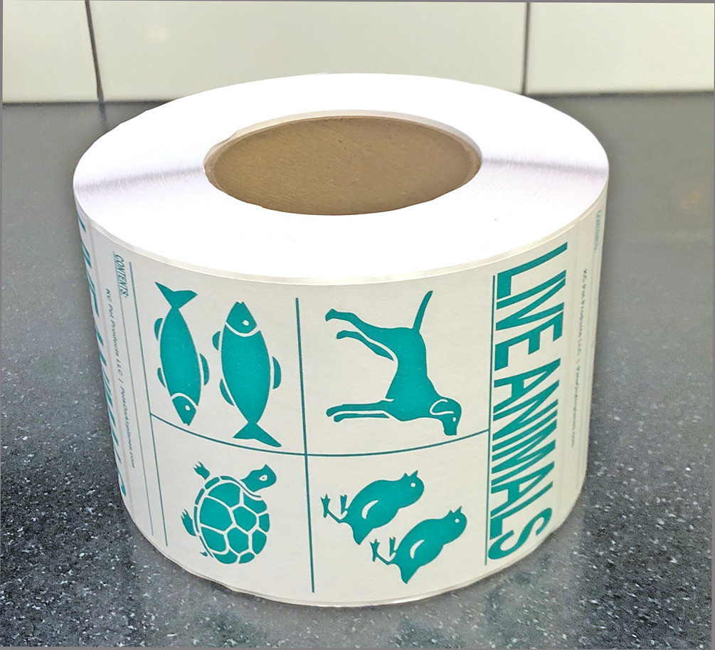 Roll - 500 IATA Live Animal Species Shipping Labels