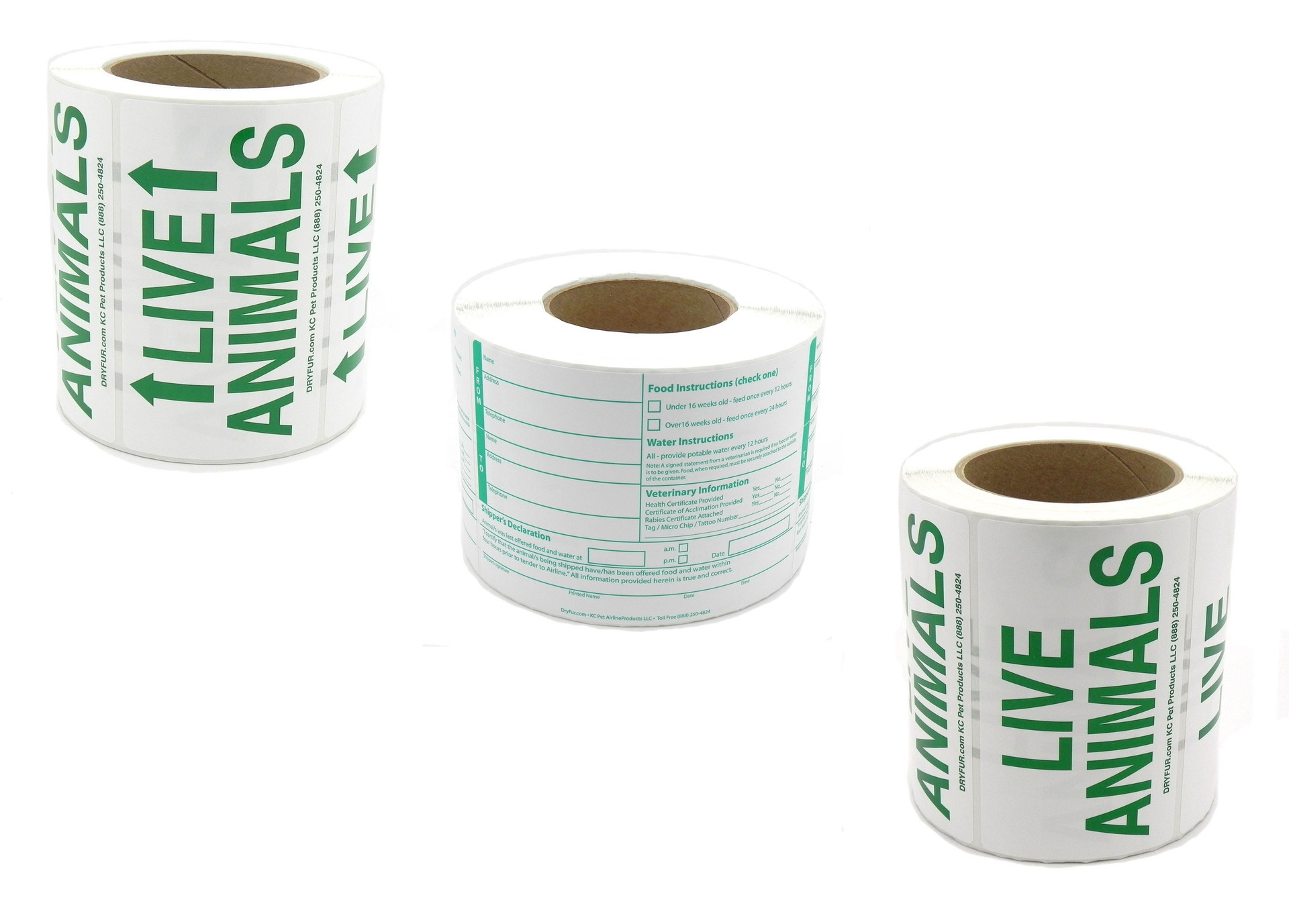 Sets of Live Animal Shipping Transport Labels Stickers