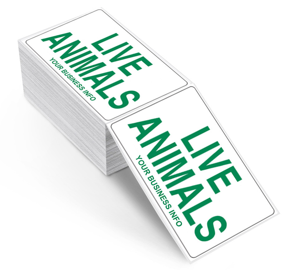 Sets of Live Animal Shipping Transport Labels Stickers
