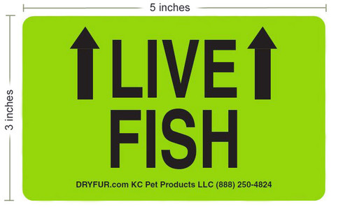 Roll 500 Live FISH Labels w / Arrows - DryFur® - Pet Airline Travel ...