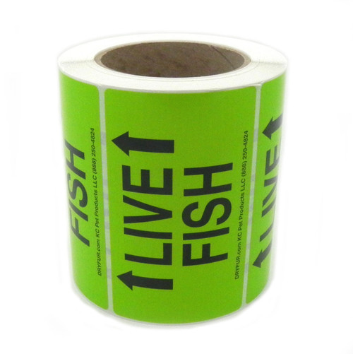 Roll 500 Live FISH Labels w / Arrows - DryFur® - Pet Airline Travel ...