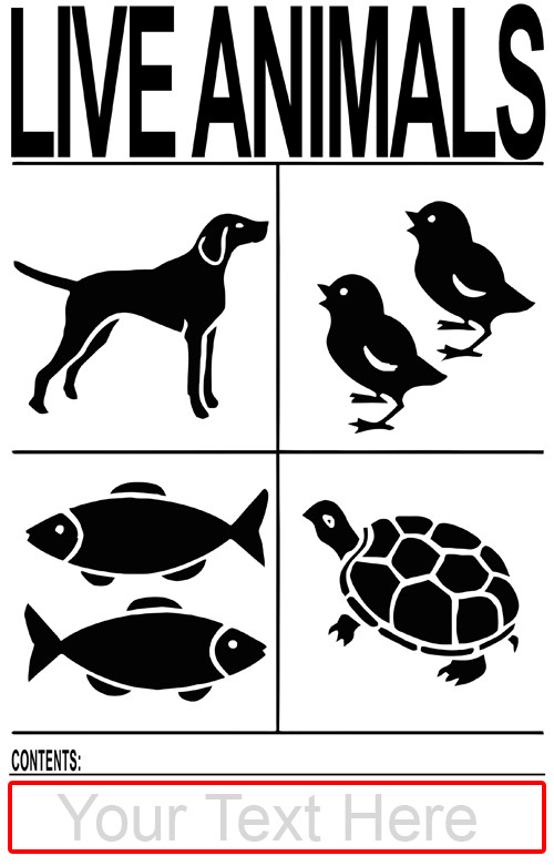 IATA Green Live Animal Species transport sticker label set