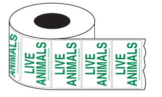 Roll - 500 Live Animal Labels-PLAIN - DryFur® - Pet Airline Travel Supplies