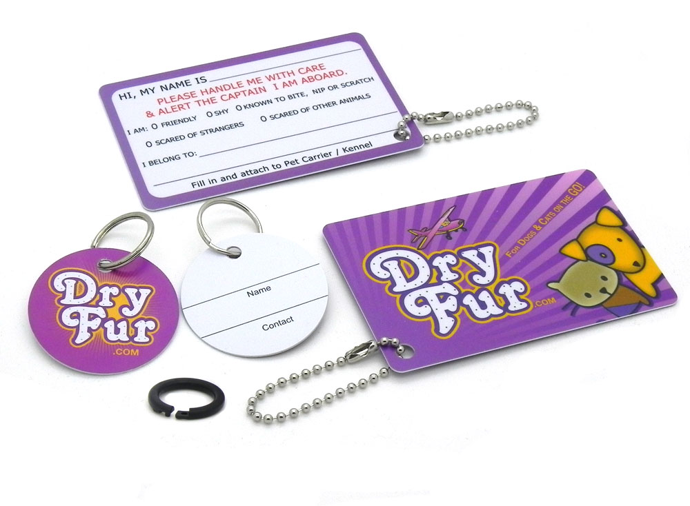Kennel Name Tag - Temp Pet ID Tag - DryFur® - Pet Airline Travel Supplies