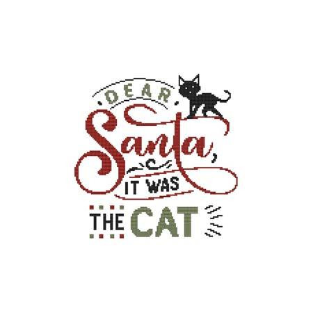 Dear Santa, It Was the Cat Counted Cross Stitch Pattern
