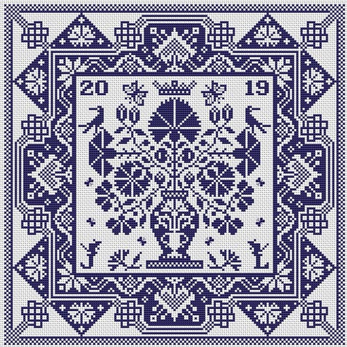 Bloo Boo Kay - Long Dog Samplers Counted Cross Stitch Pattern