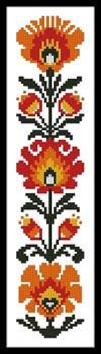 Polish Folk Art Bookmark 1 Counted Cross Stitch Pattern Artecy Cross Stitch
