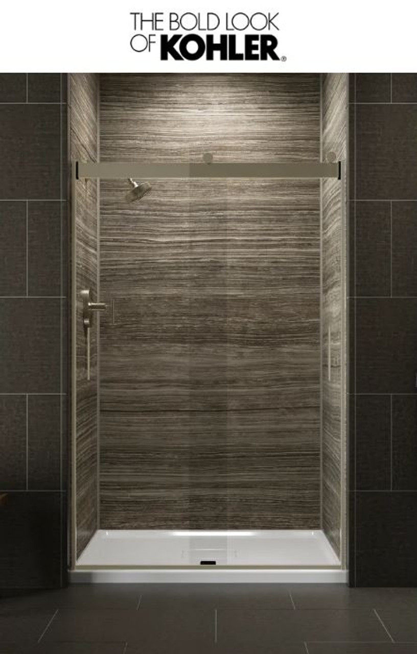 Kohler Levity 74 High x 47 5 8 Wide Bypass Semi Frameless Shower Door with Clear Glass