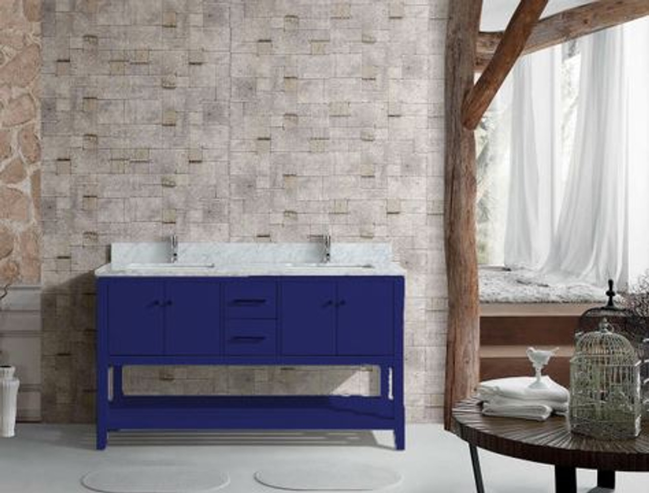 Royal Sanibel 72 inch Navy Double Sink Bathroom Vanity Royal Sanibel 72 inch Navy Double Sink Bathroom Vanity