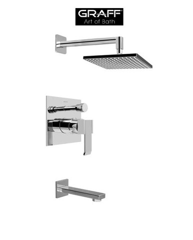 Graff Qubic Pressure Balanced Tub and Shower System with Single ...