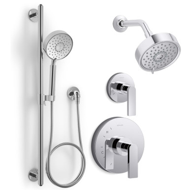 Kohler Purist Pressure Balanced Shower System with Shower Head, Hand ...