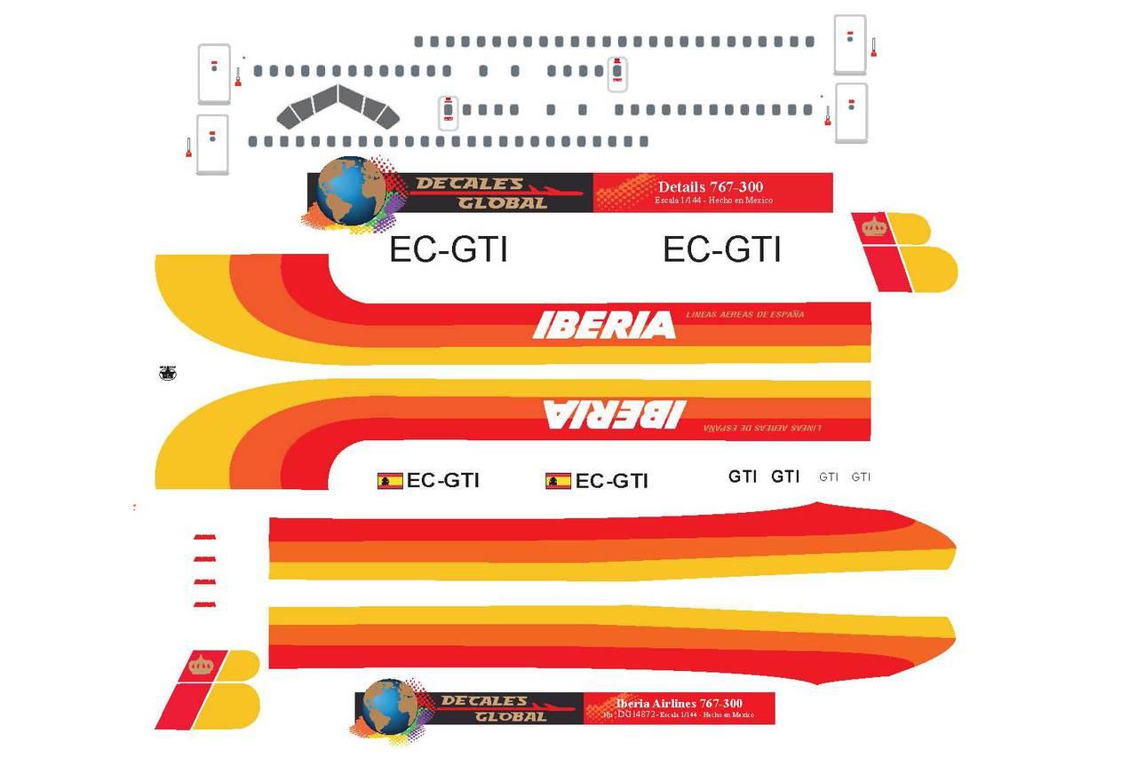 1/144 Scale Decal Iberia 767-300