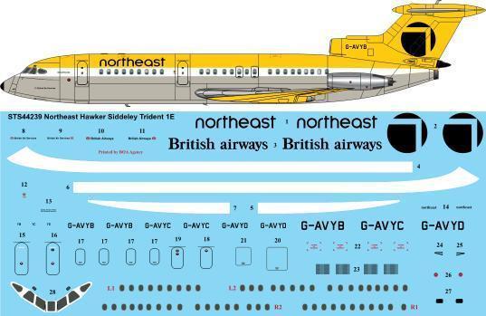 Decals By Aircraft - HAWKER - TRIDENT - Page 1 - JoyDecals.com