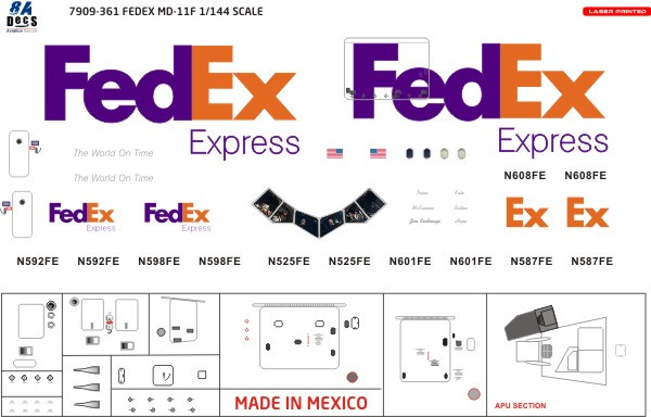 1/144 Scale Decal FedEx MD-11