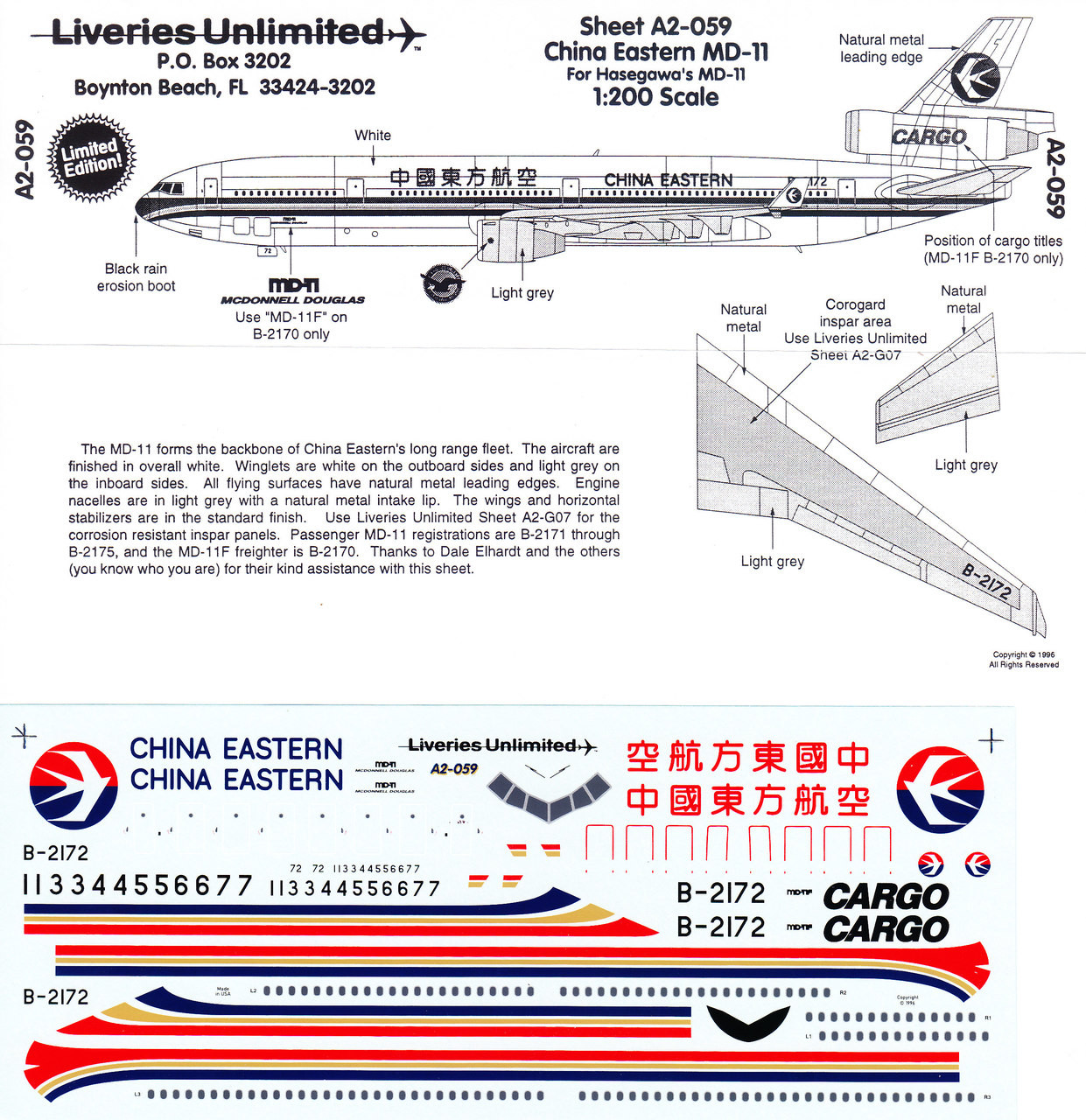 1/200 Scale Decal China Eastern MD-11 - JoyDecals.com