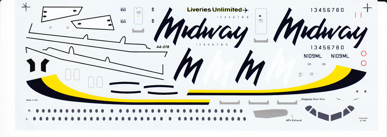 1/144 Scale Decal Midway F-100