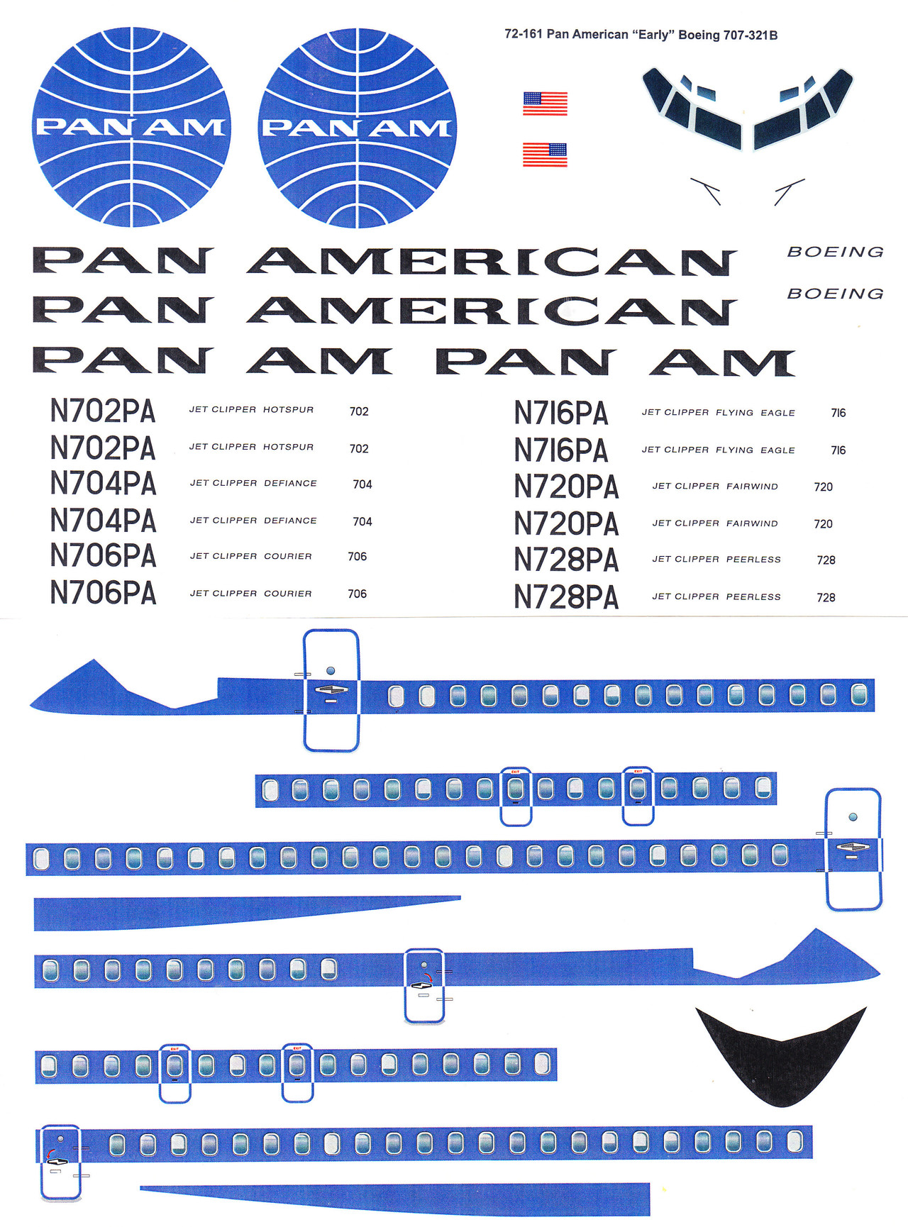 1/72 Scale Decal Pan American Boeing 707-321B