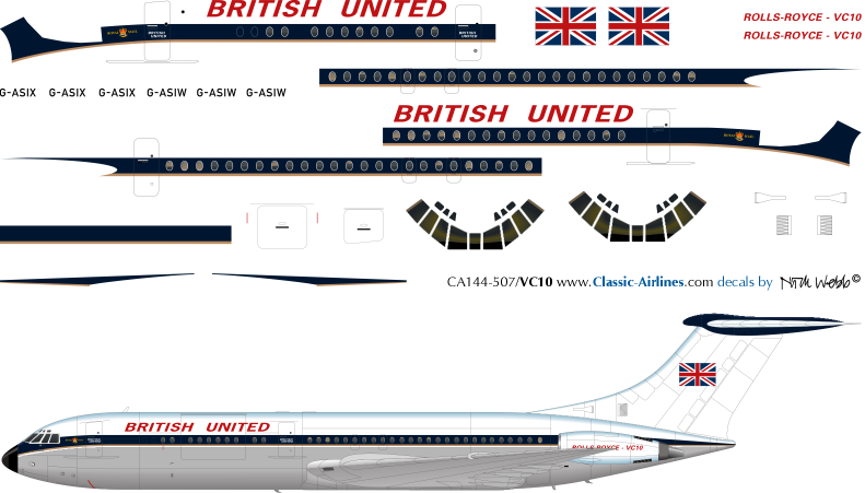 1/72 Scale Decal British United Bristol Superfreighter