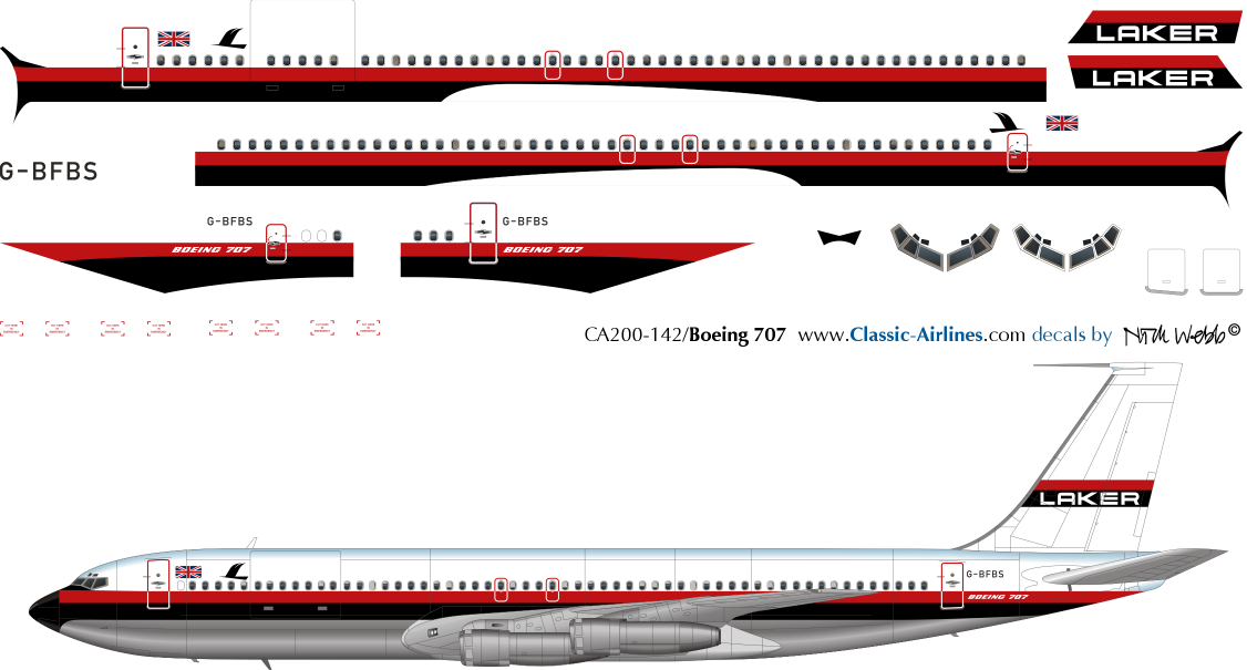 1/200 Scale Decal Laker 707