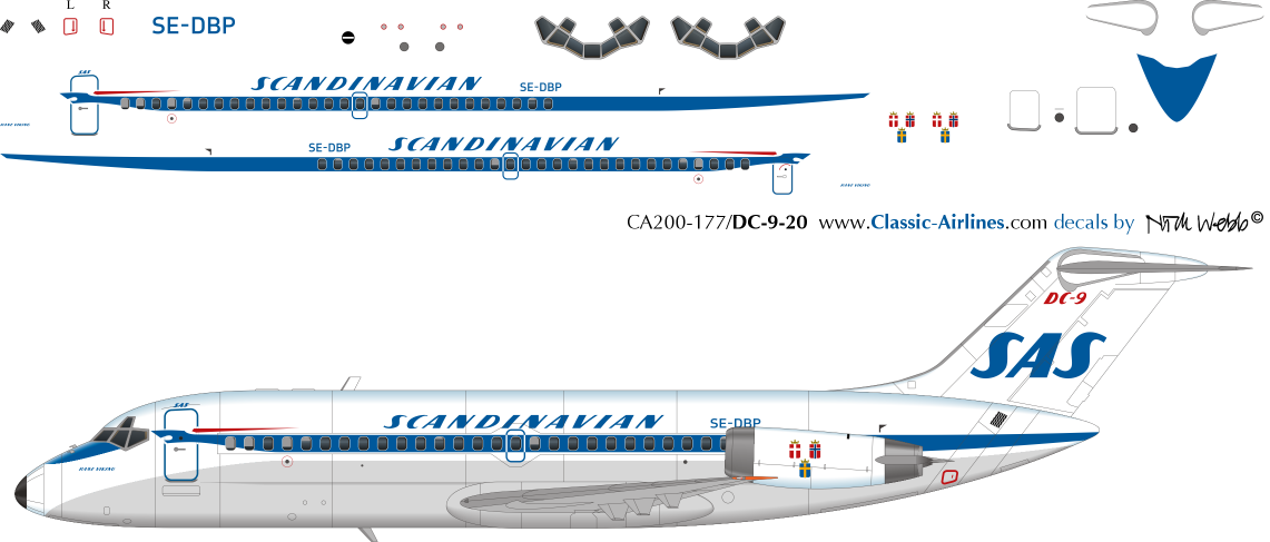 1/200 Scale Decal SAS DC9-20