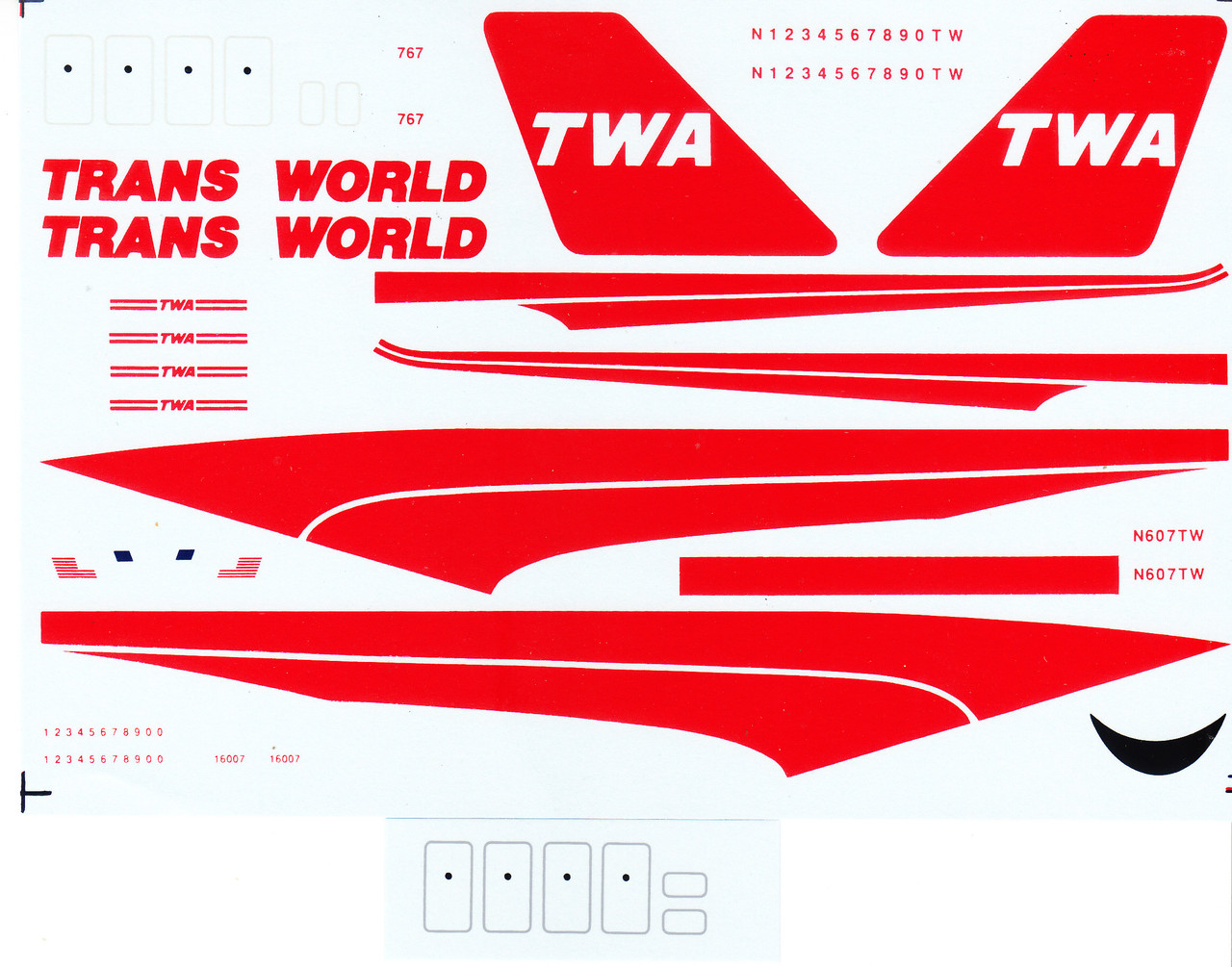 1/144 Scale Decal TWA- Trans World 767-200