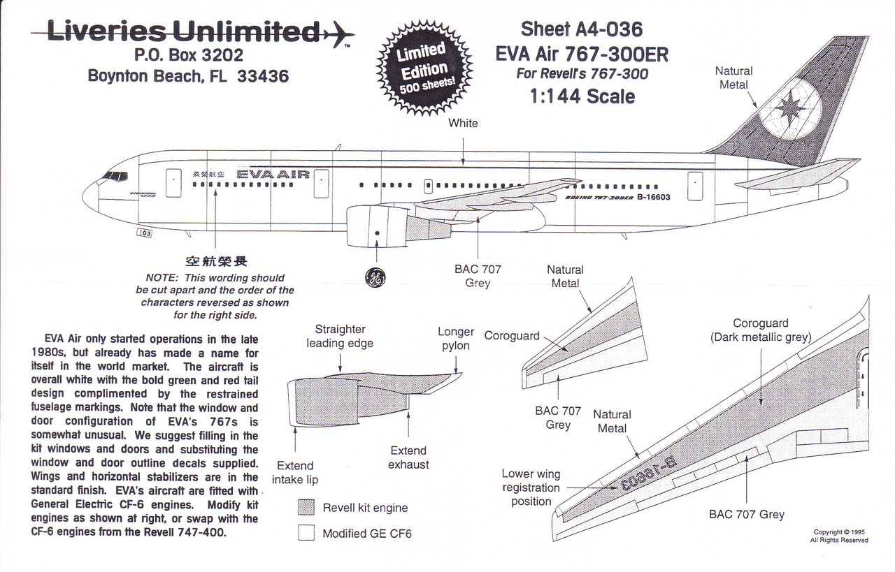 Decals By Aircraft - BOEING - 767 - Page 1 - JoyDecals.com