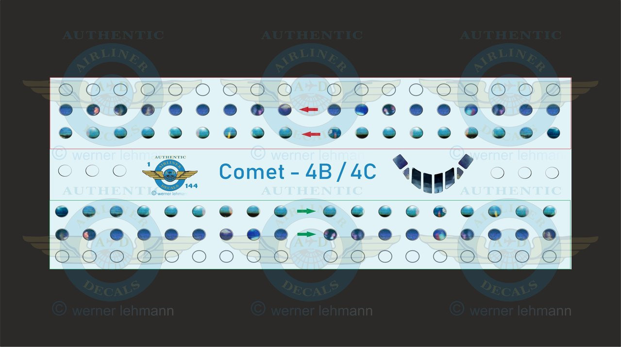 1/144 Scale Decal Comet 4B & 4C Lifelike Cockpit & Windows