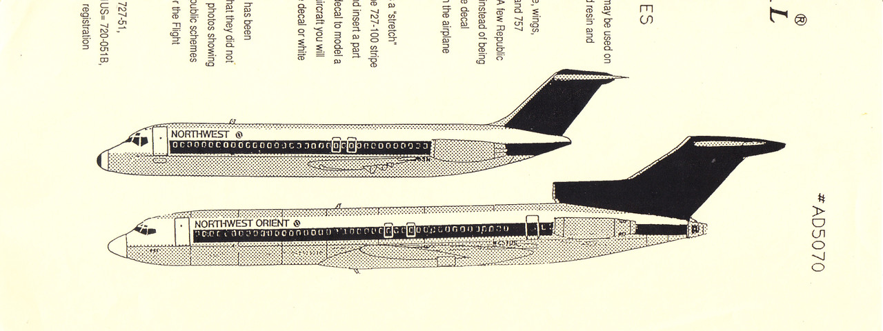 Decals By Aircraft - BOEING - 727 - Page 1 - JoyDecals.com