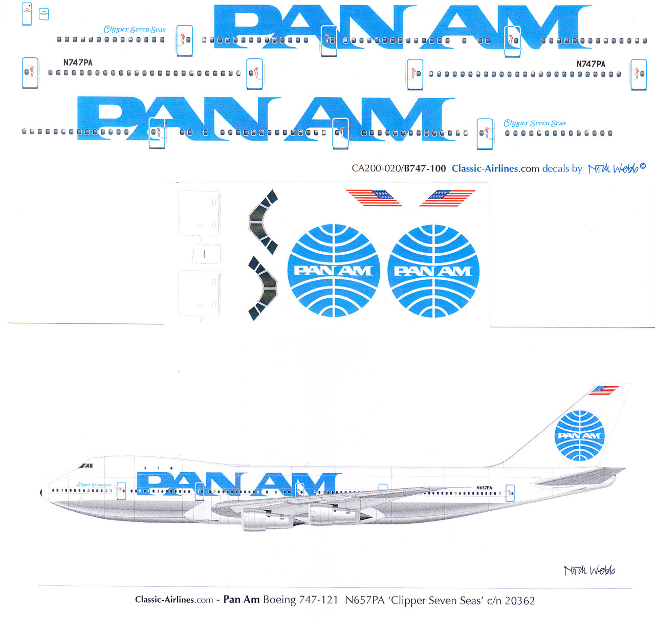 1/200 Scale Decal Pan Am 747-100 Billboard