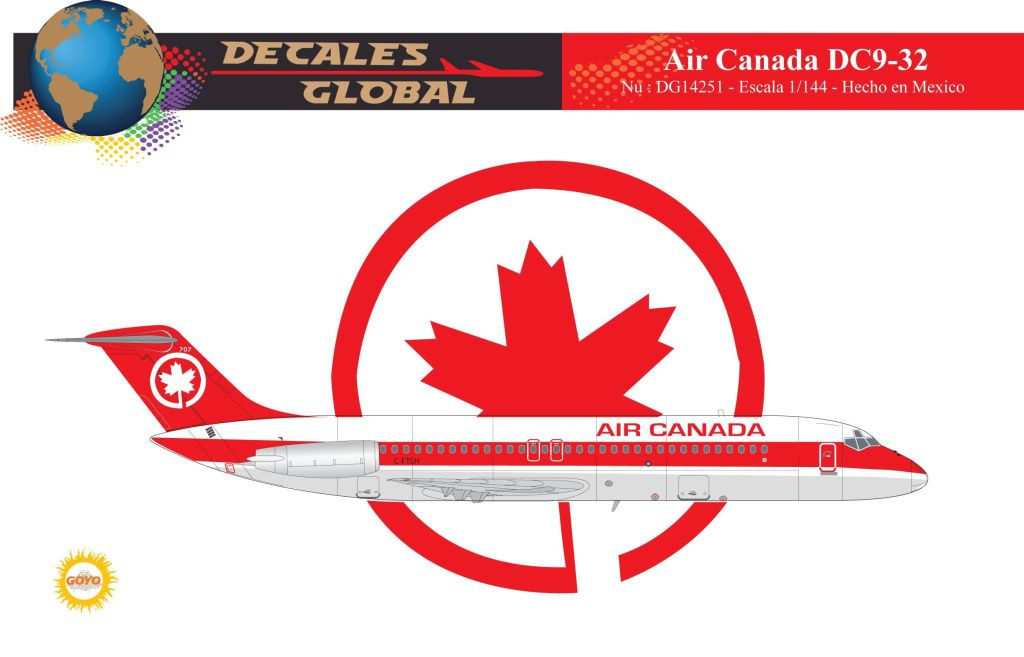 1/144 Douglas DC-9 Air Canada by Rareliners Decals Speelgoed en spellen ...