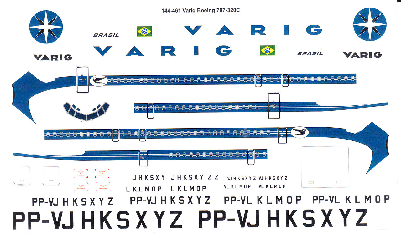 1/144 Scale Decal Varig Boeing 707-320C