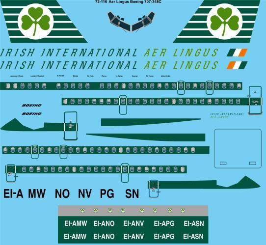 1/72 Scale Decal Aer Lingus Boeing 707-320C