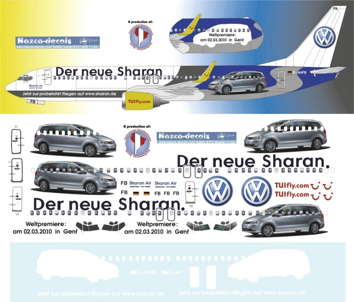 1/144 Scale Decal TUI Logojet Sharan-jet 737-800