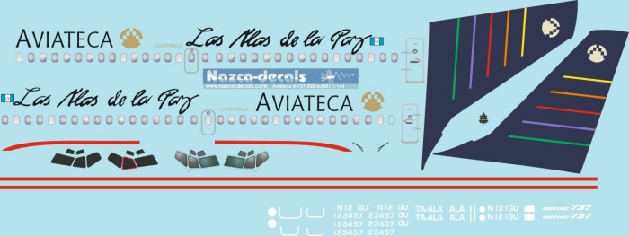 1/144 Scale Decal Aviteca 737-200