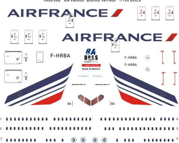 1/144 Scale Decal Air France Boeing 787-9