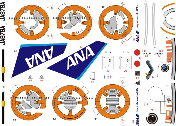 1/144 Scale Decal ANA Star Wars BB8 777 Logojet