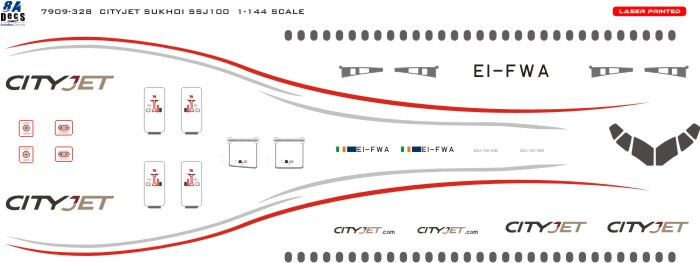 Decal Cityjet Sukhoi SSJ 100 - JoyDecals.com