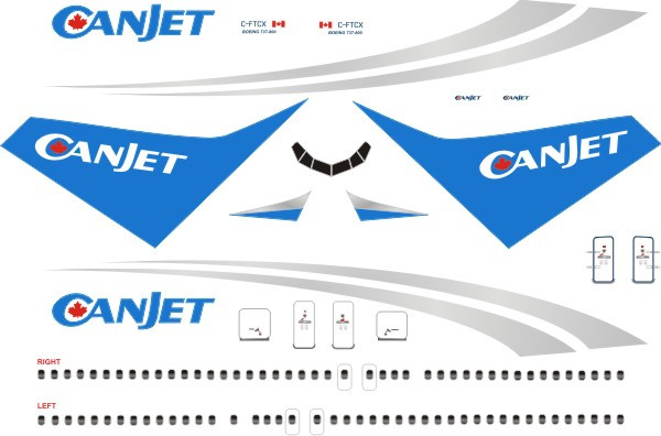 1/144 Scale Decal Canjet 737-800