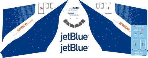 1/144 Scale Decal JetBlue A-320 Binary