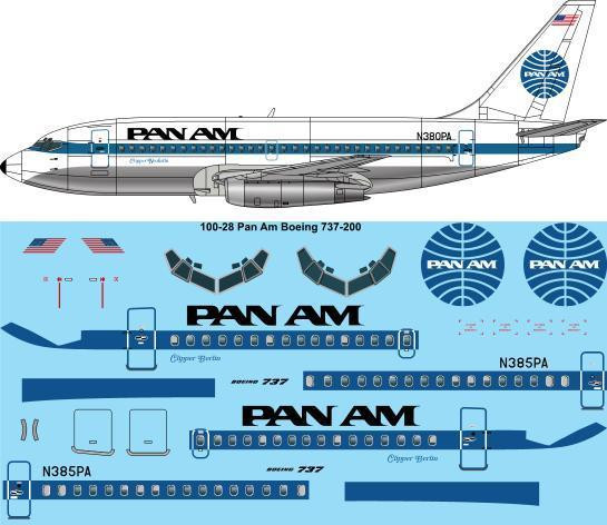 1/100 Scale Decal Pan Am 737-200