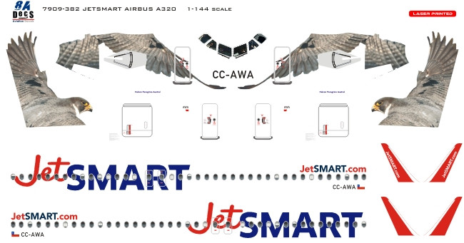 1/144 Scale Decal JetSmart A-320