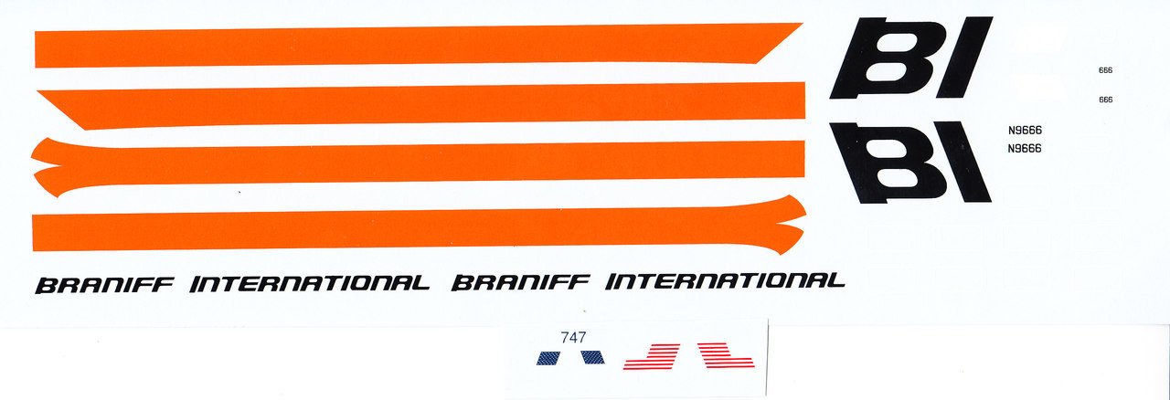 1/200 Scale Decal Braniff International 747-123 SPECIAL LEASED ...