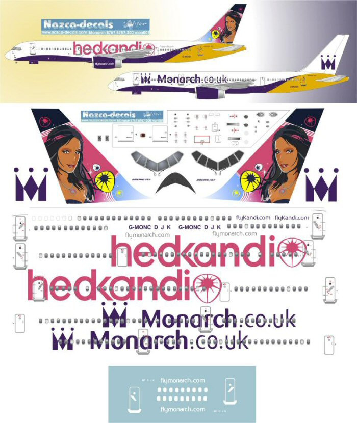 1/144 Scale Decal Monarch 757-200 Classic